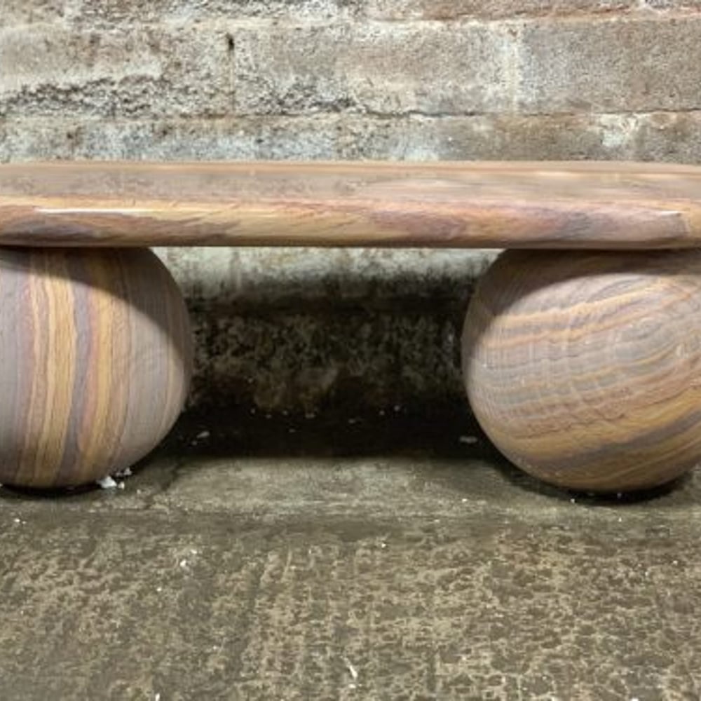 Rainbow Sandstone Sphere Garden Bench | Garden Ornaments