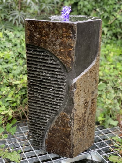 Chiselled Basalt Column Water Feature | Garden Ornaments