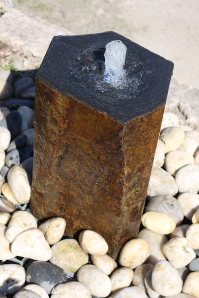 Drilled Basalt Column Water Feature 70cm | Garden Ornaments