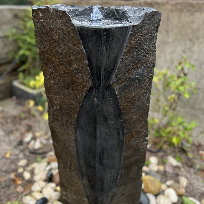 Basalt Statement Column Garden Water Feature