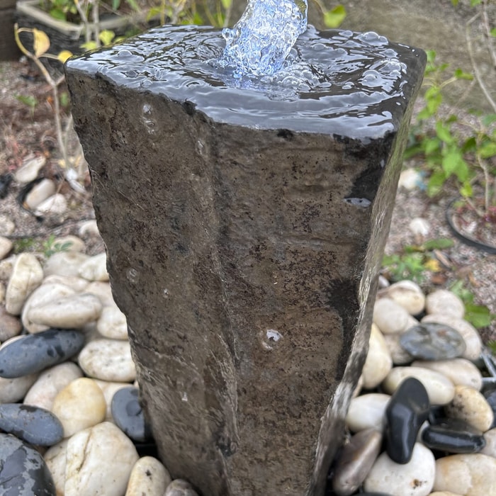 Drilled Basalt Column Water Feature 50cm | Garden Ornaments