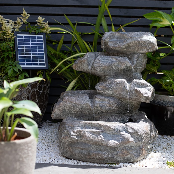 Tumbling Rocks Solar Water Feature | Garden Ornaments