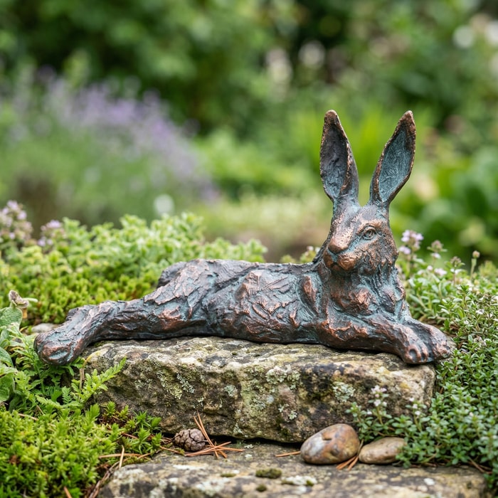 Lazy Hare Metal Garden Ornament | Garden Ornaments