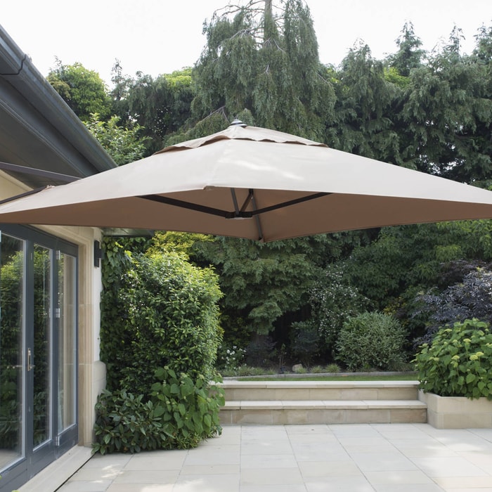 Garden Must Haves 2m Wall Mounted Cantilever Parasol Taupe