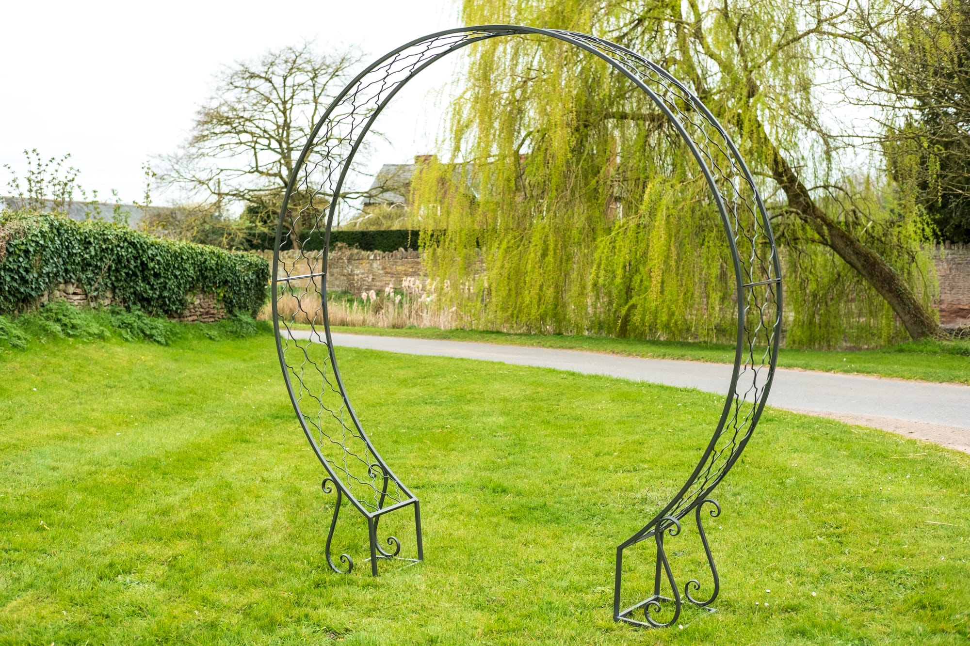 Lunar Charcoal Grey Metal Garden Arch